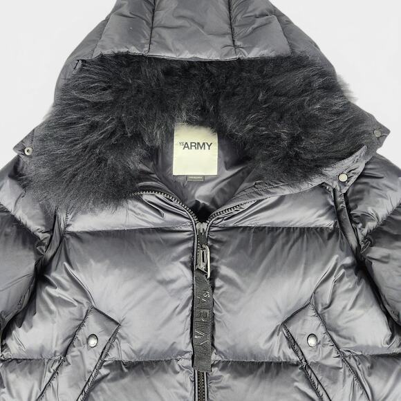 Yves Salomon | Jackets & Coats | Yves Salomon Long Down Jacket Lambswool Collar Womens Us 8 Eu 4 ...